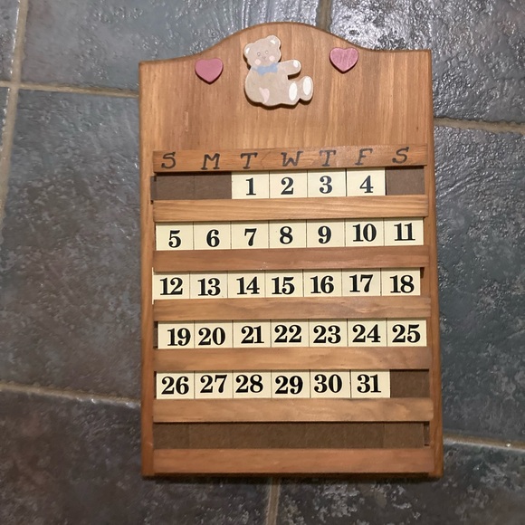 Accents | Hand Made Wooden Perpetual Calendar Vintage | Poshmark